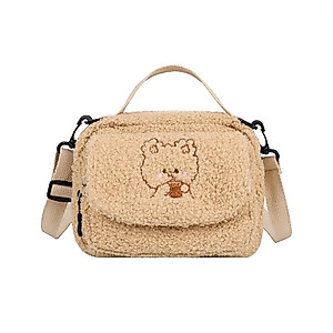 Kawaii Crossbody bag Cute Plush Bear Purse Small Wallet mini Shoulder Bag