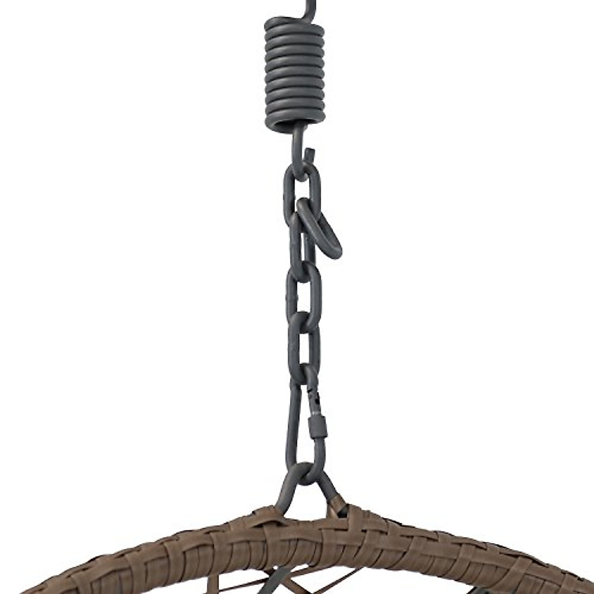 Sunnydaze Danielle Hanging Egg Chair Swing, Resin Wicker Basket Design, Outdoor Use, Includes Gray Cushion