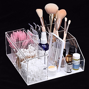 Noverlife Eyelash Beauty Organizer, Display Rack Organizer, Clear Makeup Organizer, Eyelash Extension Supplies Storage Display Box for Grafting Lash Extension, Home & Eyelash Salon - Transparent