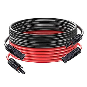 BEAYFILY 10AWG Solar Extension Cable Wire,Solar Panel Adaptor Cable with Male and Female Weatherproof Connector (5 Ft)
