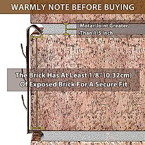 Brick Hook Clips (6 Pack) for Hanging Outdoors, Brick Hangers Fits Queen Size Brick 2-1/2" to 2-3/4" in Height, Heavy Duty Brick Wall Clips Siding Hooks for Hanging No Drill and Nails
