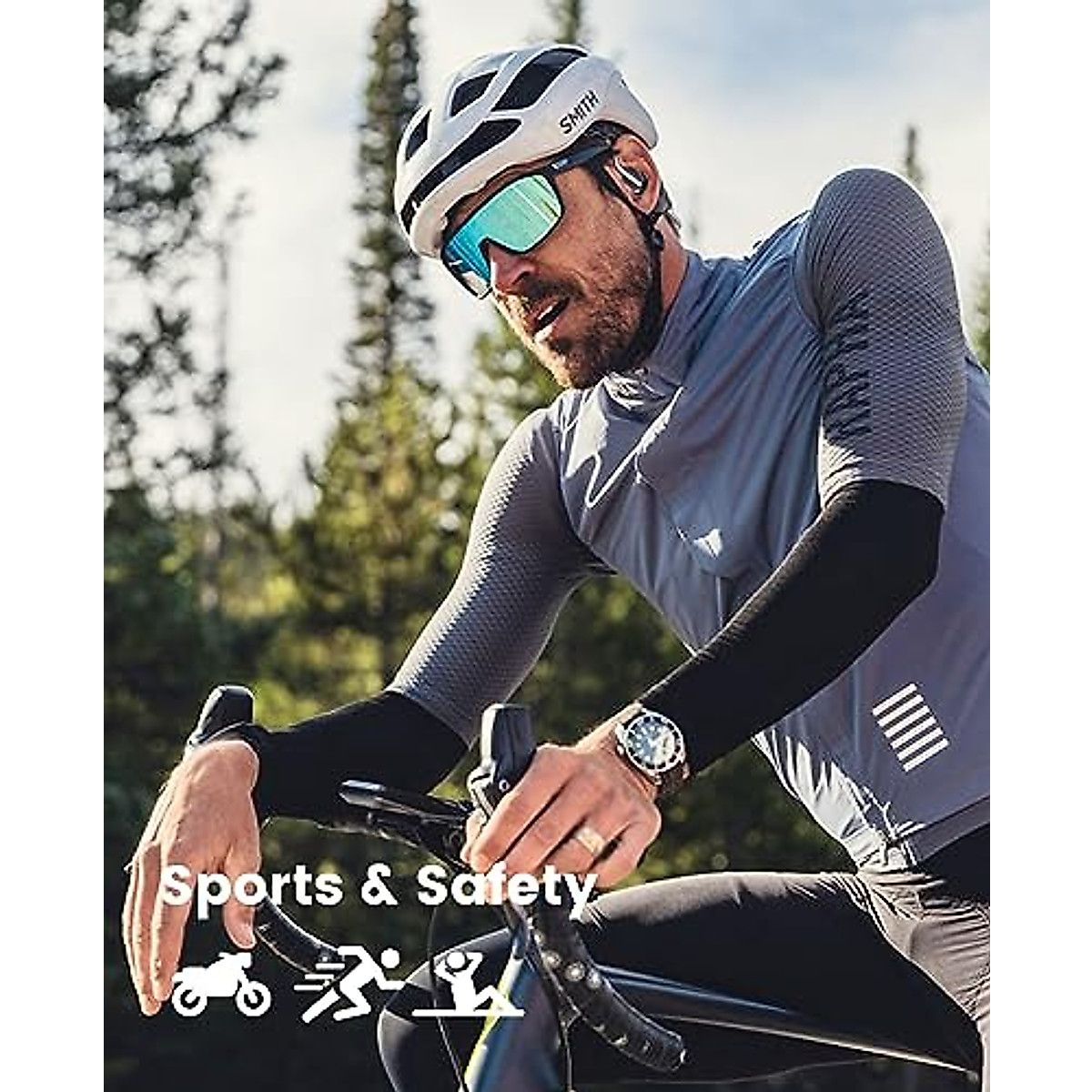 LENRUE Open Ear Bone Conduction Headphones, Bluetooth Wireless Headphones with Built-in Mic, Stereo Denoise, 10 Hours-Play, Waterproof Earphones for Running Cycling Workouts