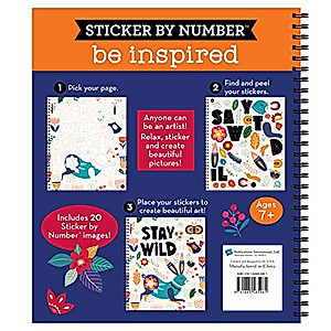 Brain Games - Sticker by Number: Be Inspired - 2 Books in 1