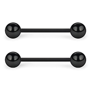 SCERRING 316L Stainless Steel Externally Threaded Nipple Bar Barbell Rings Piercing Retainer 16G 5/8Inch 12PCS