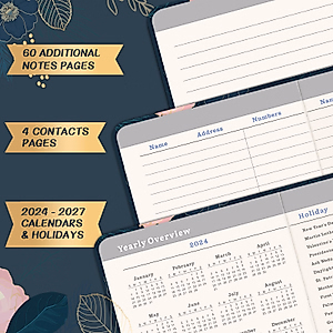 2024-2027 Pocket Planner - Jul 2024 - Jun 2027, 3 Year Monthly Planner 2024-2027, Academic Planner, Monthly Pocket Planner/Calendar, 6.3" x 3.8", 60 Note Pages, Inner Pocket, Pen Loop, Elastic Closure