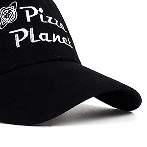 Home Fashion DIY Pepperoni Pizza Adult Cotton Embroidered Low Profile Baseball Dad Caps Adjustable (Black Style 6)