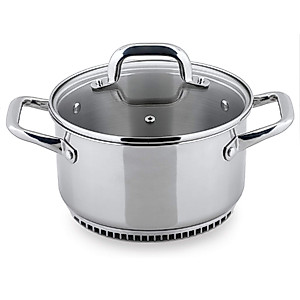 Turbo Pot® FreshAir™ Rapid Boil Stainless Steel 3.5 qt. Casserole Pot/Dutch Oven, time-and-energy saving cookware for gas stove