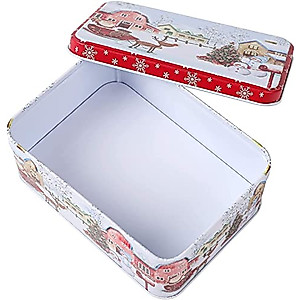 YWKXM Christmas Cookie Tins Cookie Jars Food Storage - Decorative Cookie Gift Tins, Extra Thick Metal (2)