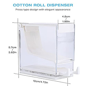 faruijie Dental Cotton Roll Dispenser Holder Organizer Hygienic Cotton Roll Divider Professional Clinic Home Use Transparent Press Type