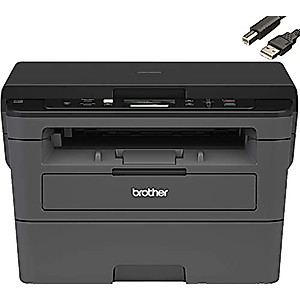 Brother HL-L2390DW Compact Monochrome All-in-One Laser Printer, Print Scan Copy, Auto 2-Sided Printing, 2400 x 600 dpi, 32 ppm, 250 Sheets, Compatible with Alexa, Bundle with JAWFOAL Printer Cable