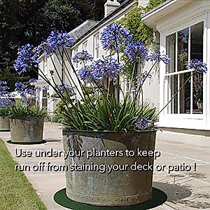 RESILIA - Round Under Grill Mat – Silver, Diamond Plate, Large 27-inch Diameter, for Outdoor Use