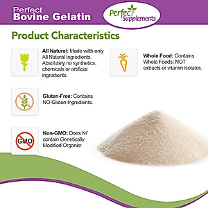 Perfect Supplements – Perfect Bovine Gelatin – 660 Grams – 100% Beef Gelatin Collagen Protein – Supports Healthy Skin & Joint Health