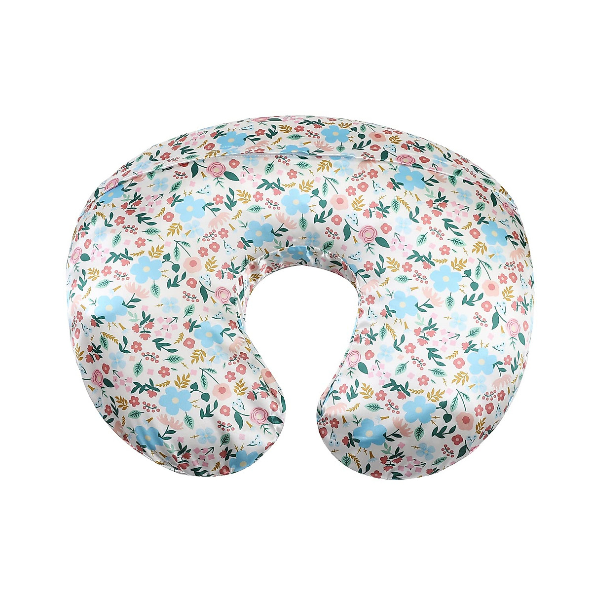 Satin Nursing Pillow Cover Set 2 Pack Ultra Soft Silk Compatible with Boppy Pillow for Breastfeeding Pillow Protect for Baby Hair and Skin Floral & Floral