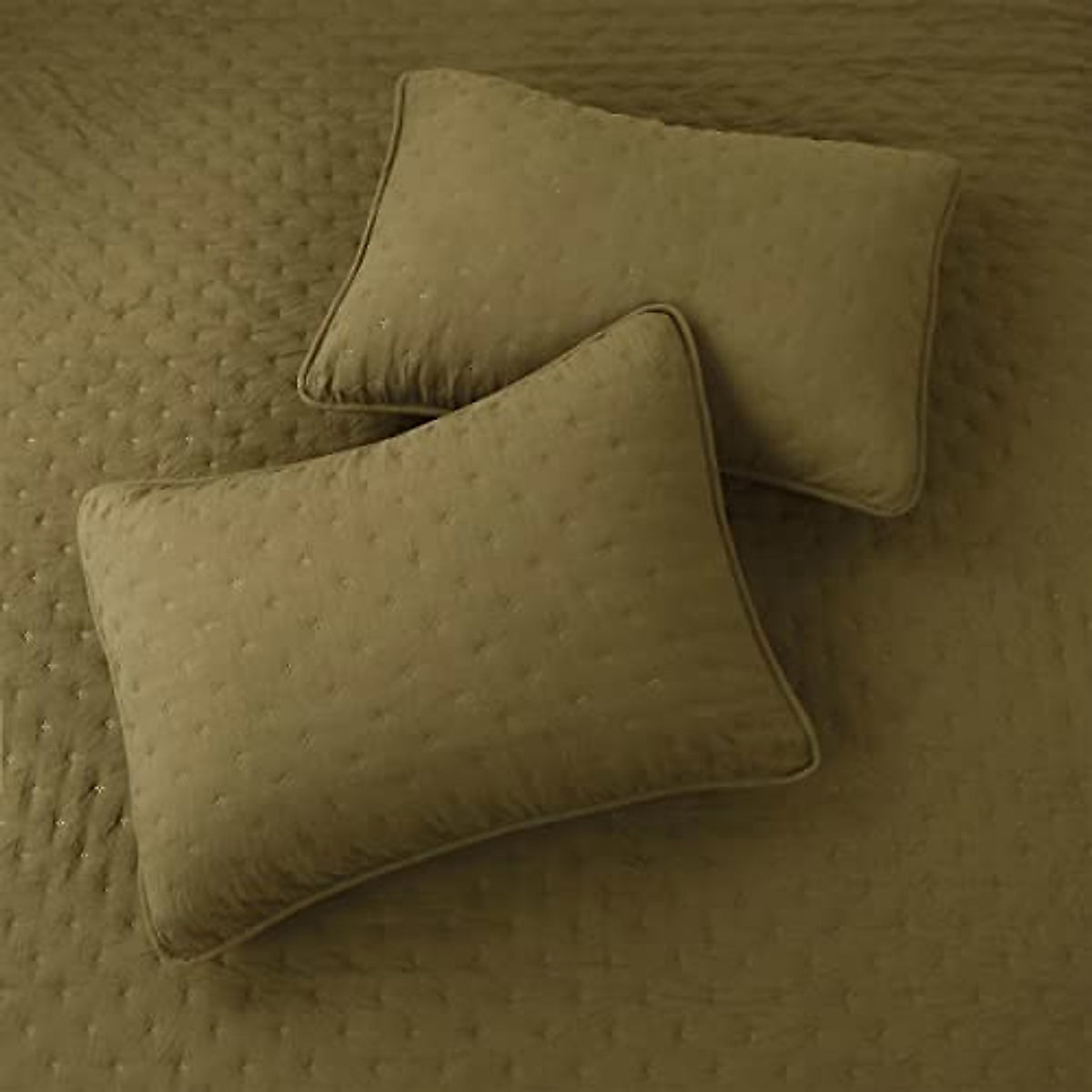 Green King Size Quilt Bedding Sets with Pillow Shams, Olive Lightweight Soft Bedspread Coverlet, Sage Quilted Blanket Thin Comforter Bed Cover, All Season Summer Spring, 3 Pieces, 104x90 inches