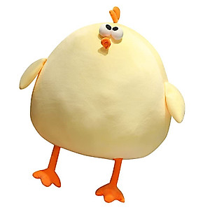 Maomoto Funny Fat Chicken Plush Pillow 17.7", Super Soft Simulation Mother Hen Doll, Cute Plush Chicken Pillow, Chicken Plush Neck Pillow,Yellow Chicken Stuffed Animal for Boys Girls Festival Gifts