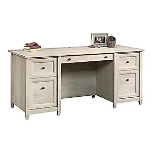 Pemberly Row Executive Desk in Chalked Chestnut