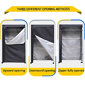 ZYSUOR Shelf Cover Wire Shelving Cover Rack Dust Cover 48X18X72,The Two-Way Zipper Design can be Opened up, Down, or All for Easy Access (No Shelves,Black Cover only)