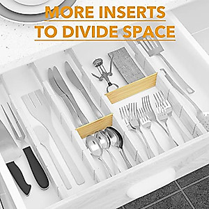 SpaceAid Bamboo Drawer Dividers Inserts, 3 Sizes, 9 Pack