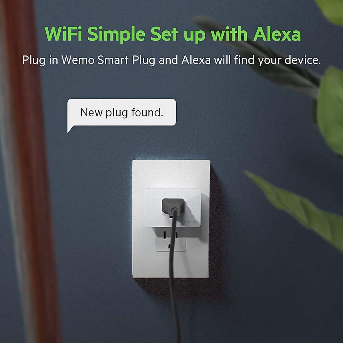 Wemo Smart Plug (Simple Setup Smart Outlet for Smart Home, Control Lights and Devices Remotely Works w/Alexa, Google Assistant, Apple HomeKit)(Pack of 1)