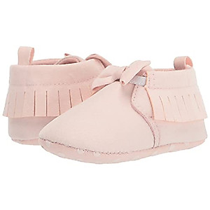 Gerber Baby Moccasins Crib Shoes Newborn Infant Neutral Boys Girls, Pink Fringe, 3 6 Months Unisex