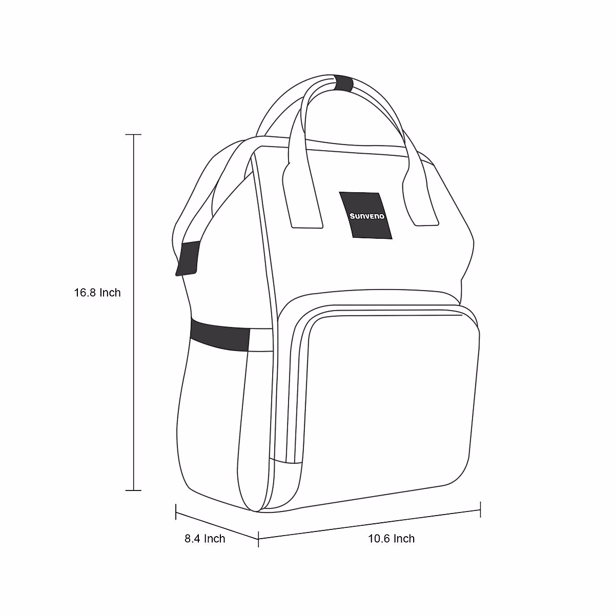 SUNVENO Diaper Bag Backpack Large Capacity Baby Bags Multifunction Travel Backpack for Mom and Dad, Black