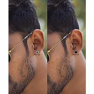 Ofeiyaa 12 Pairs Stainless Steel Stud Earrings Cubic Zirconia Cartilage Barbell Earring Set for Men Women Black Silver Tone 8mm