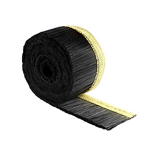 QWORK CNC Vacuum Brush, 70MM x 2M Vacuum Cleaner Engraving Machine Dust Shoe Brush Dust Cover for CNC Router Spindle Motor, Black