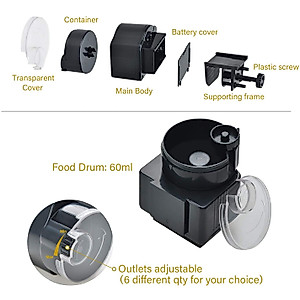 Xiaojiatech Aquarium Automatic Fish Food Dispenser Vacation Fish Feeder Tank Feeder Timer Auto Feeders for Holiday Moisture-Proof Electric Auto Fish Food Dispenser Aquatic Pet Supplies (AF-2003)