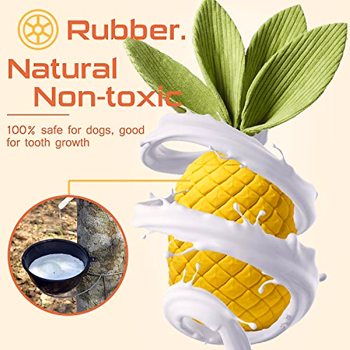 Sugelary Squeaky Dog Toys for Aggressive Chewer Large Medium Breed Dog, Indestructible Tough Durable Dog Chew Toys with Natural Rubber