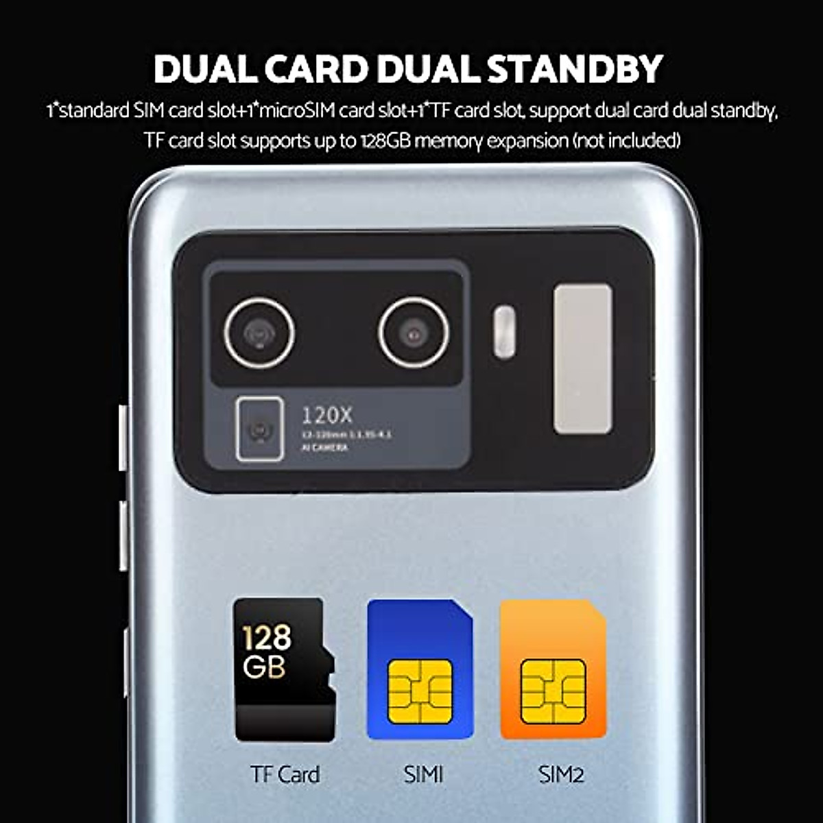 PUSOKEI 5.45 Inch HD Smartphone, Full Fit Curved Screen Cell Phones, Dual SIM Dual Standby, MTK6572 Dual Core CPU, with Built in 1500mah Lithium Battery(Grey)