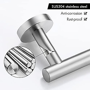 KES 6.7 Inches Hand Towel Bar for Bathroom Towel Holder Kitchen Dish Cloths Hanger SUS304 Stainless Steel RUSTPROOF Wall Mount Brushed Steel, Total Length 9.1 Inch, A2000S23-2