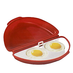 Dependable Industries inc. Essentials Microwaveable Microwave Omelet Pan and 2 Cavity Egg Poacher Set BPA Free Plastic Quick Egg Maker