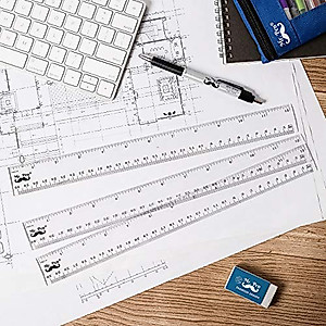 Mr. Pen- Ruler, Rulers 12 inch, Pack of 3, Clear Ruler, Plastic Ruler, Drafting Tools, Rulers for Kids, Measuring Tools, Ruler Set, Ruler inches and Centimeters, Transparent Ruler