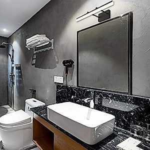 YHTlaeh Adjustable LED Bathroom Vanity Light Fixture Wall Cabinet 18W 24inch Matte Black Natural White Light 4000K for Makeup Bathroom Lighting Over Mirror (24in Non Dimmable)