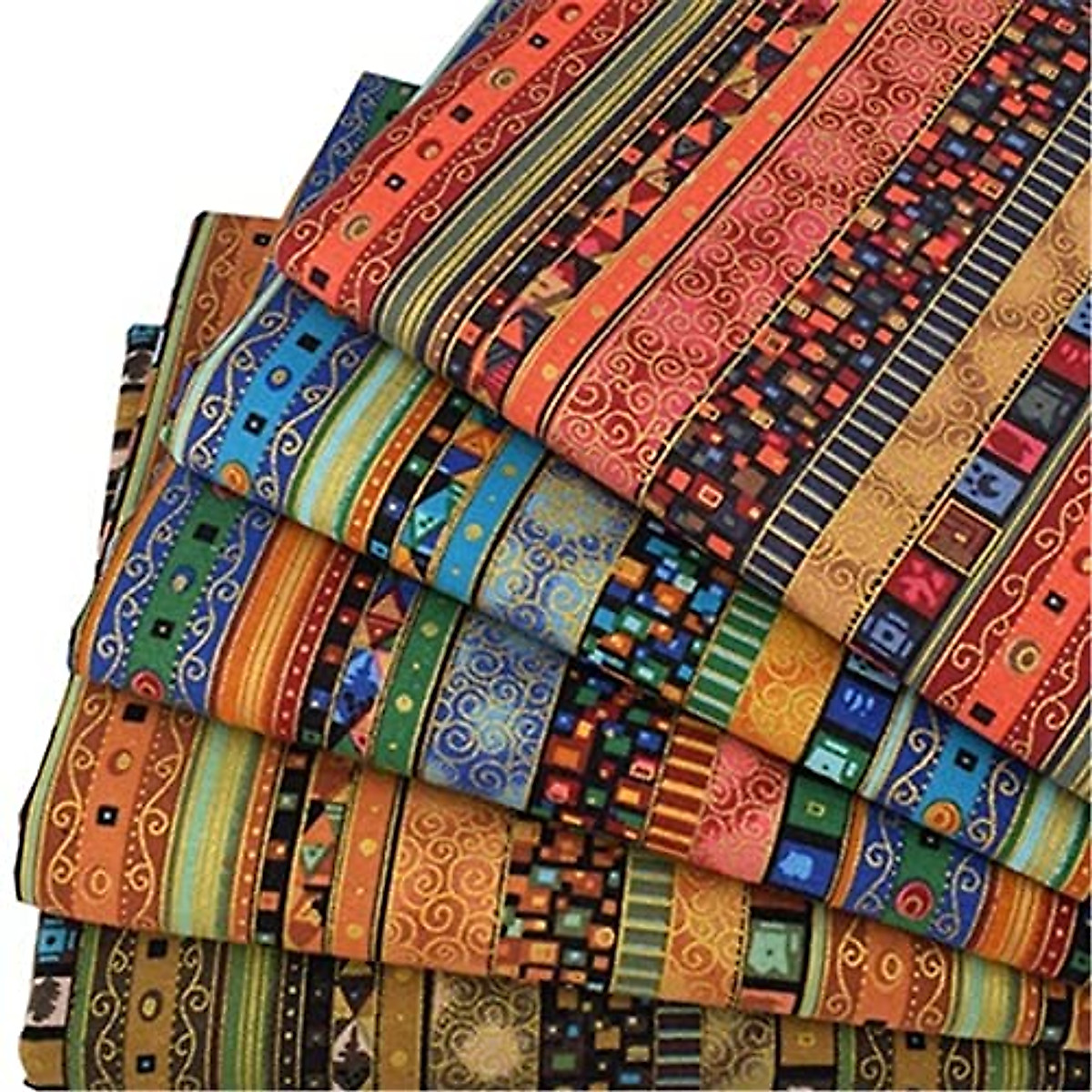 5Pcs Printed Fabric Fabric Fat Quarters Cotton Fabric Ethnic Pattern for Sewing Face Covering Make Craft Projects and Patch Work DIY 9.8 x 7.9 Inch