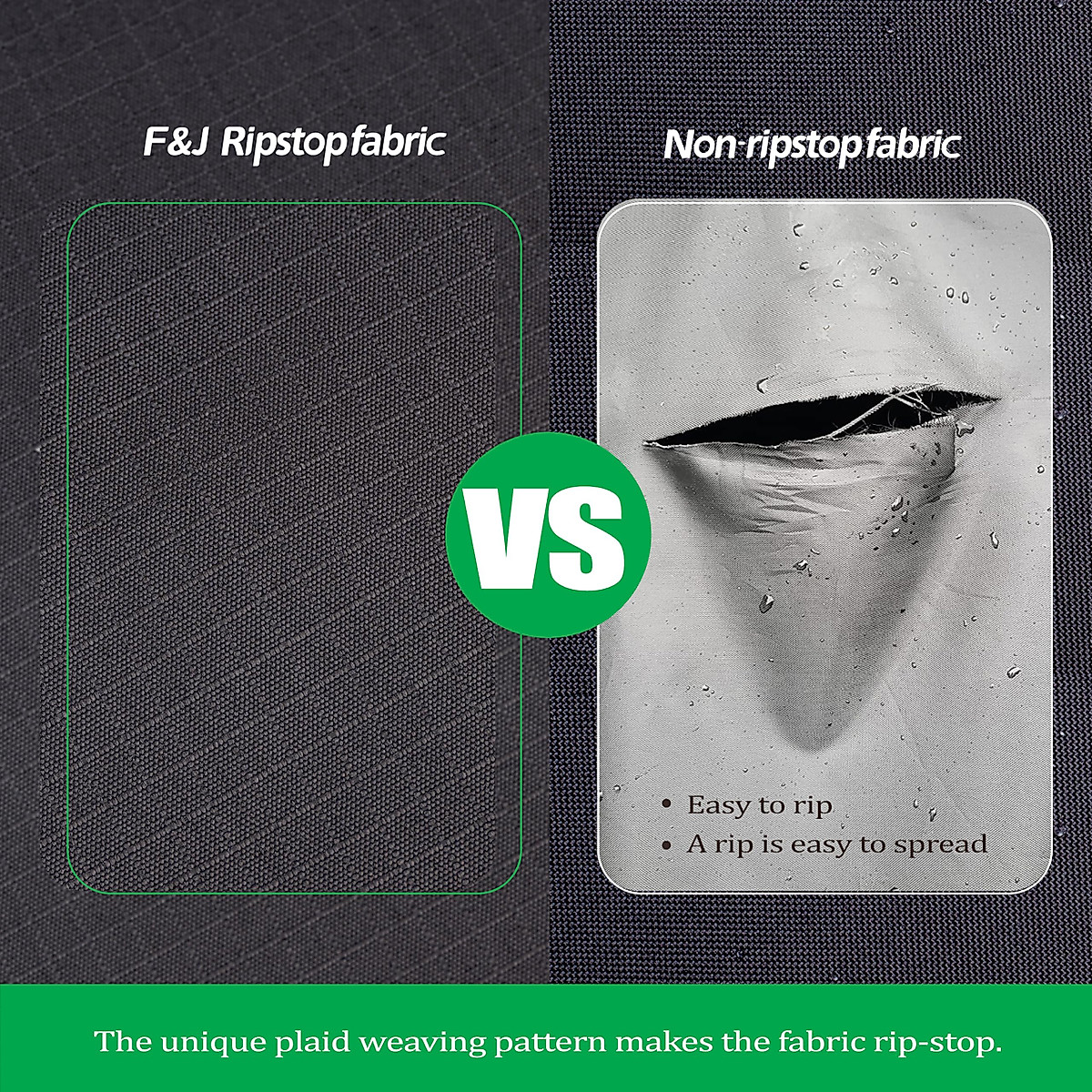 F&J Outdoors Grill Cover Waterproof UV Resistant for 2 Burner Charcoal Gas BBQ, 48Wx27Dx43H in,Black