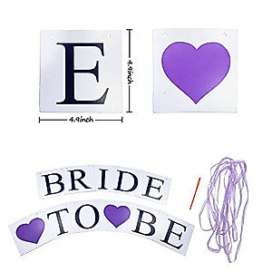 Purple Bridal Shower Decorations Bachelorette Party Decorations Purple Silver White Tissue Pom Pom Bride To Be Banner Purple White Balloons for Engagement Party /Wedding Shower /Hen Party