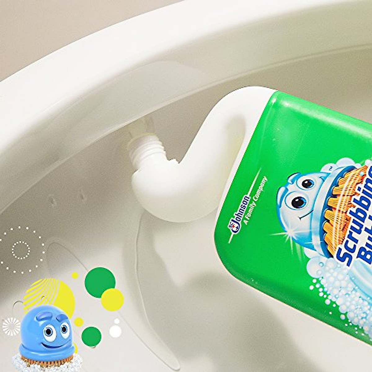Scrubbing Bubbles Bubbly Bleach Gel Toilet Bowl Cleaner, Extended Neck to ensure Freshness, Rainshower Scent, 24 oz