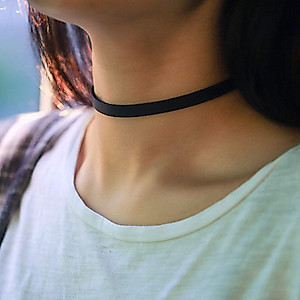 JAKAWIN Choker Necklace Adjustable Black Collar Necklaces for Women NK129