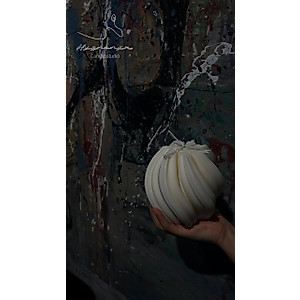 Hyznengu Swirl Candle - White Super Large Handmade Pillar Scented Twirl Soy Wax Candle，Elegant Aesthetic Candle for Women，Housewarming Present，Home Room Shelf Coffee Table Decor Idea Spiral Candle