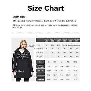 Ampake Women's 3 in 1 Parka Jacket Warm Winter with Detachable Puffer Coat (Black,L)
