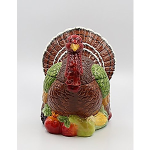 Cosmos Gifts Turkey Design Ceramic Cookie Jar, 10-3/8-Inch