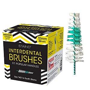 Staino Interdental Brushes Refill – Ultrafine Tapered Brush - 36 2-Brush Units/Box