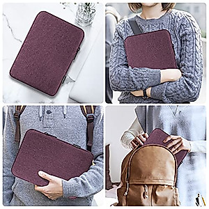 MoKo 12.9 Inch Laptop Sleeve Case Fits iPad Pro 12.9 M2 2022/2021/2020, Galaxy Tab S8+/S9+ 12.4 2022/2023, Surface Laptop Go 12.4", Polyester Bag Fit with Apple Pencil and Smart Keyboard, Purple