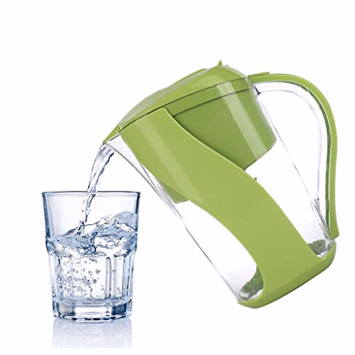 PURE GREEN Alkaline Water Filter Pitcher Increases Ph, Removes Chlorine, Heavy Metals, and Improves Taste. Holds 3.5 Liters.