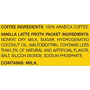 Gevalia Vanilla Latte Keurig K Cup Coffee Pods & Froth Packets (9 Count)