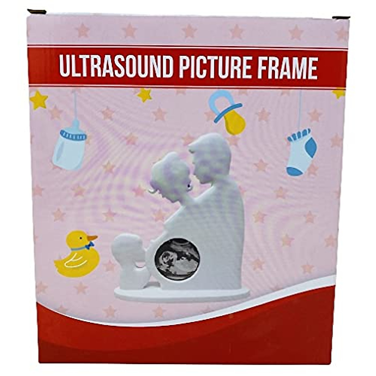 3MAZINGS Ultrasound Picture Frame Gender Reveal New Parents Pregnant Mom Pregnancy Love Gifts Baby First Sonogram Frames (Ultrasound Picture Frame - Family of 4)