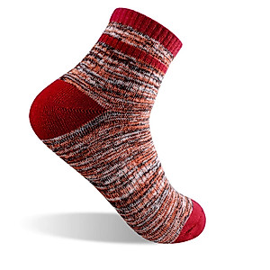 FEIDEER Women's Hiking Walking Socks, Multi-pack Outdoor Recreation Socks Wicking Cushion Low Cut Ankle Quarter Socks(5WSS18105-L)