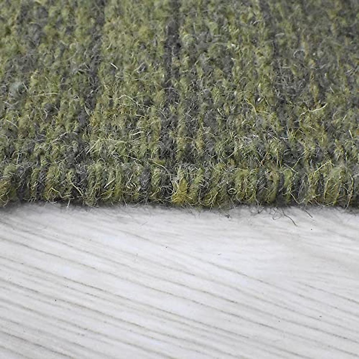 Rugsotic Carpets Hand Woven Flat Weave Kilim Wool 3'x5' Area Rug Solid Olive D00111