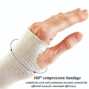 Elastic Tubular Bandage - Stockinette Compression Strap for Arm Knee Ankle Leg First Aid Supplies, Stretch to 1.8 Multiple (3.5"W x 394"L)